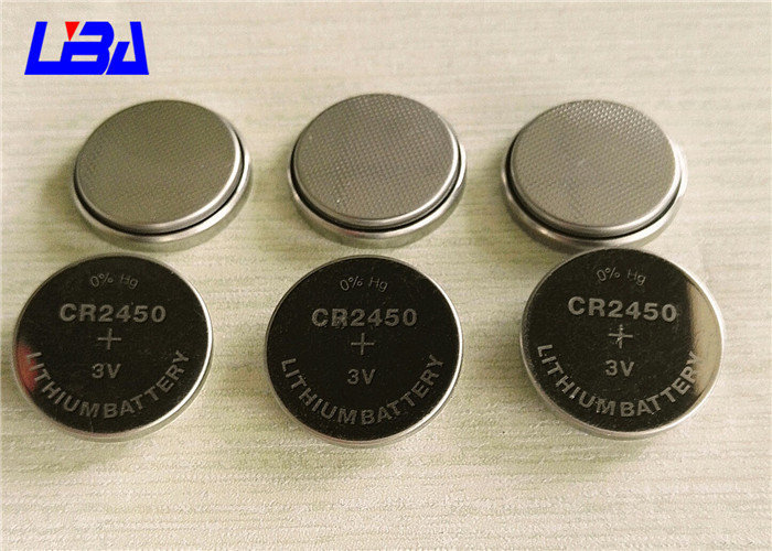 600mAh 3v Cell  CR2450 Button Battery 6.4g LiMnO2  Silver Color