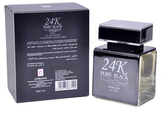 Lonkoom 24k Pure Black Perfume , Woody Fragrance Perfume For Male