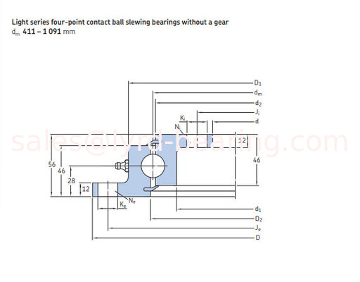RKS.23 0841 SKF slewing bearings,734x948x56mm,ball bearing without gear