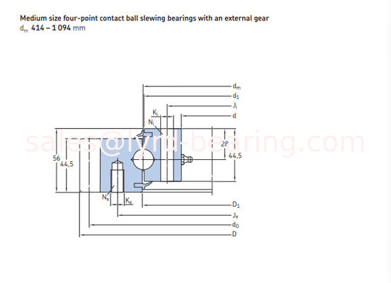 RKS.061.20.0644 SKF Slewing bearing with external gear ,572x742.8x56mm,42CrMo