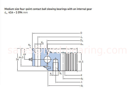 RKS.062.20.0414 Slewing bearing with internal gear ,326.5x486x56 mm