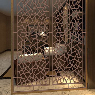 Gold color stainless steel decorative room divider partition screen