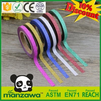 China japanese washi tape wholesale Decorative DIY rice paper tape colorful glitter tape