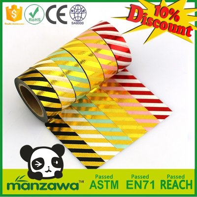 2016 quality high Foil Washy tape for gift wrapping customized and decoration