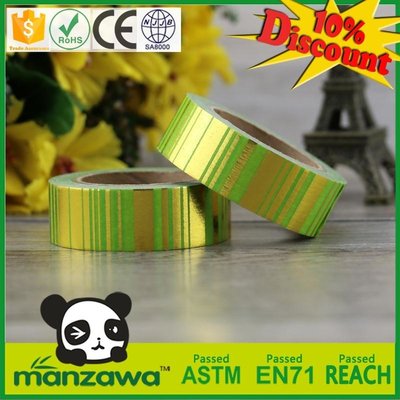 2016 new design own logo self adhesive colored gold washi copper foil tape
