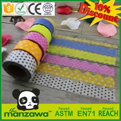 custom high quality rice paper tape washy paper tape with die cut shape