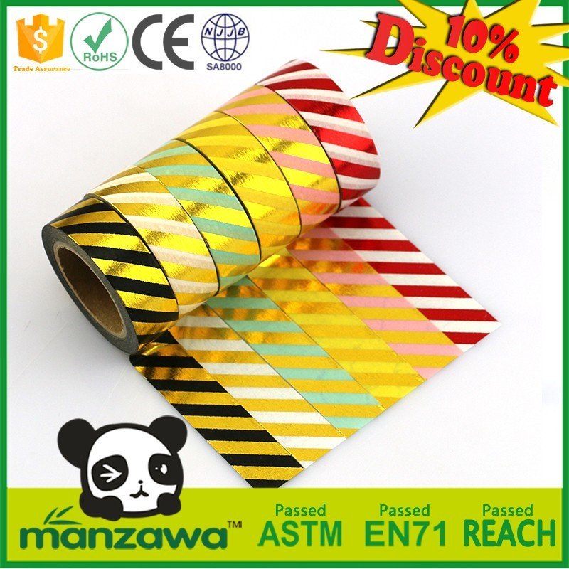 2016 quality high Foil Washy tape for gift wrapping customized and decoration