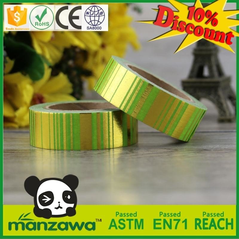 2016 new design own logo self adhesive colored gold washi copper foil tape