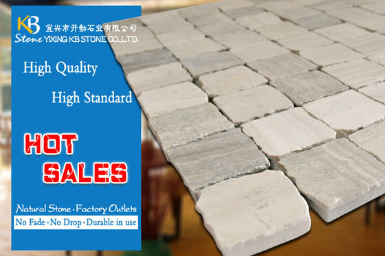 Bathroom Polishing Grey Mosaic Wall Tiles Broken Edge For Interior