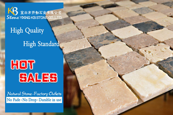 Broken Edge Square Marble Mosaic Tiles Mixed Colour 305 X 305mm