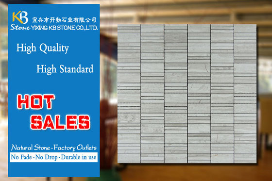 Wooden Grey Long Square Strip Mosaic Tiles 305 x 305mm 10mm Thickness