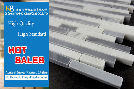 Italy Grey Radom Strip Black Mosaic Tiles Bathroom Mosaic Tiles