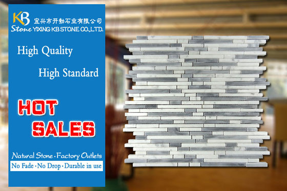 Italy Grey Radom Strip Black Mosaic Tiles Bathroom Mosaic Tiles