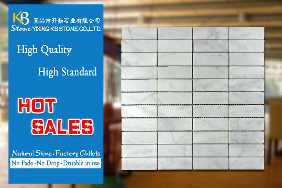 Natural Long Square Marble Mosaic Tiles  Fireplace Surround Wet Bar