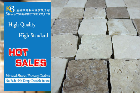 Wall Cladding Travertine Mosaic Tiles Marble Subway Tiles Fiber Mesh