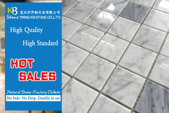 Italian Bianco Carrera Marble Mosaic Tiles Marble Mosaics Tiles Polished