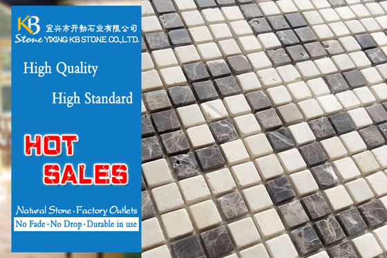 Emperador Dark Travertine Marble Tiles High Temperature Resistance Polished