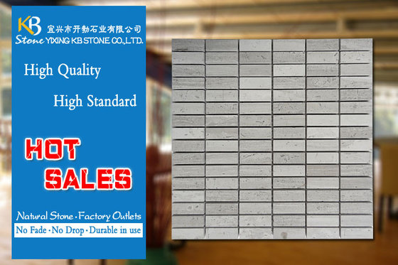 Strong Sbrasive Resistance Marble Mosaic Tiles Mesh Back Wooden