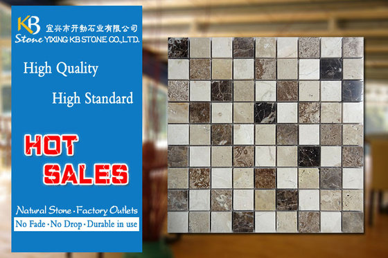 Glossy Emperador Brown Marble Subway Tiles Bathroom Wall Tile
