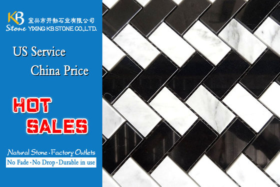 Black and white marble mosaic tiles nature kitchen decoration