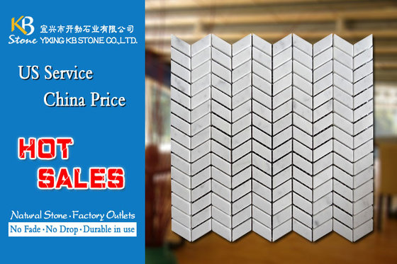 Carrara white natural marble mosaic tiles bathroom decoration