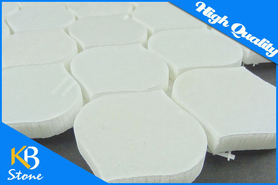 Sample-Peach Size Pattern China White Marble Mosaic Tile Backsplash