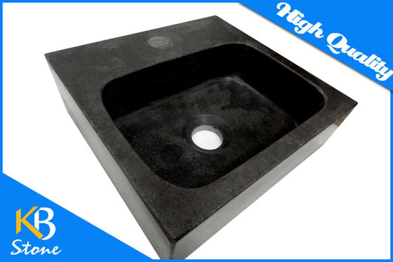 Black Stone Wash Basin Polished Natural Marble Bathroom Wash Basins Square Shape