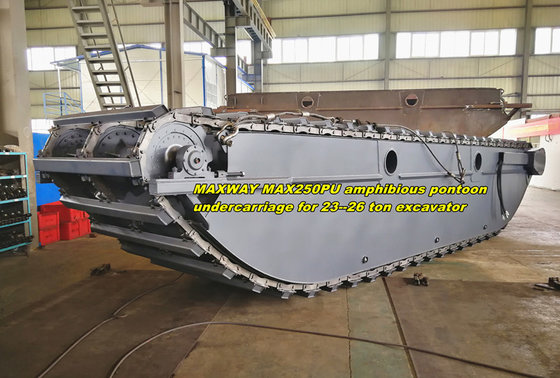 MAXWAY Amphibious Pontoon Undercarriage for 25--30 Ton Excavator , Model: MAX250PU