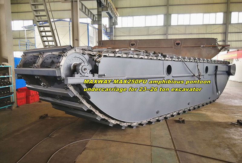 MAXWAY Amphibious Pontoon Undercarriage for 25--30 Ton Excavator , Model: MAX250PU