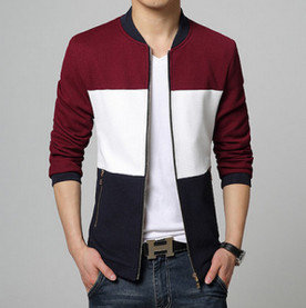 Mens Highneck Zip Up Jacket fashion stripe jacket series for men supplier