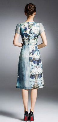 The new fashion dress print dress evening dress for girl women supplier