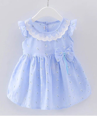Grils Lovely round collar bowknot falbala pleated dress supplier