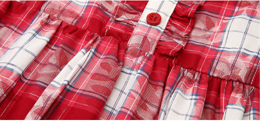 1-6year grils summer red print Shirt skirt check pattern printed dress supplier
