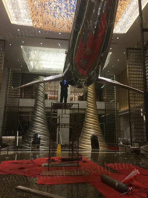 Indoor Large Metal Wall Art Sculptures , Metal Fish Wall Art Sculptures