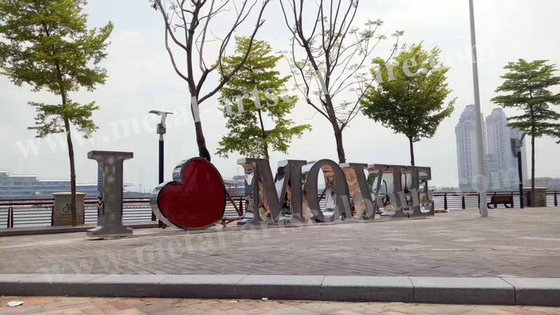 Stainless Steel Letters Outdoor Metal Sculpture Painted Finish As Urban Theater Decoration