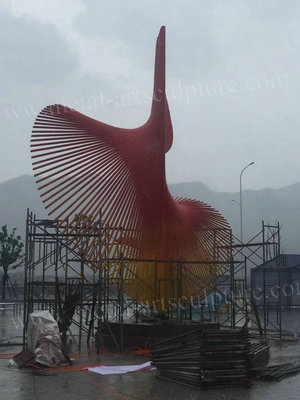 Large Outdoor Metal Sculptures , Iron Garden Sculptures With Size Customized