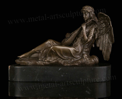 Custom Size Greek Cast Bronze Sculpture Cute Angel Statue Square Decoration