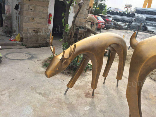 Yard Decoration Cast Bronze Sculpture Western Bronze Deer Statue 1.5m Size