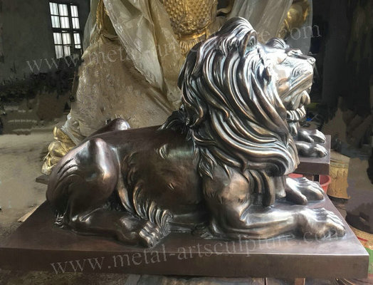 Contemporary Bronze Sculpture , Animal Style Small Bronze Lion Statue