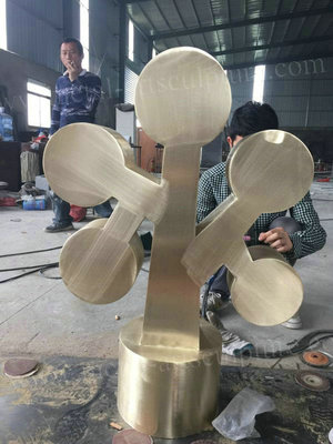Snowflake Shaped Stainless Steel Metal Sculpture Life Size For Shopping Mall Decoration