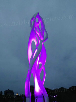 Welded Stainless Steel Sculpture Exterior Decoration Huge Circle Shape Design