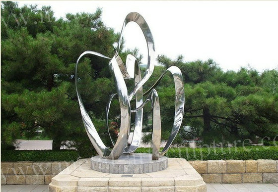 Mirror Stainless Steel Sculpture Customized Outdoor Metal Flower Sculptures