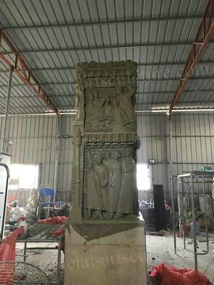 3m Size High Relief Sculpture Wall Decoration Fiberglass Young Figure Statue