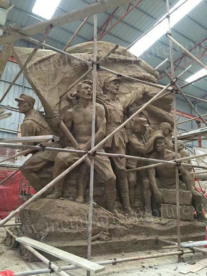 Bronze Color Wall Relief Sculpture Giant Soldiers Wall Art Decoration