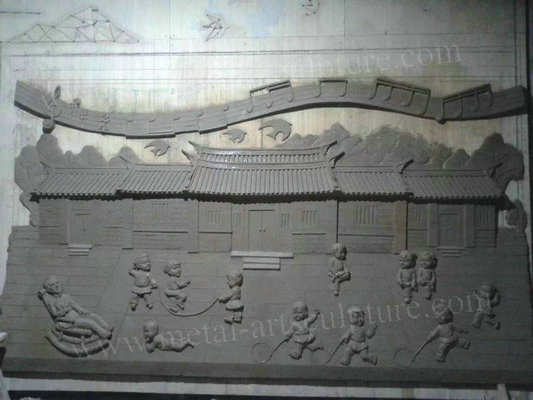Giant Figure Wall Relief Sculpture / Bronze Relief Sculpture For Wall Art Decoration