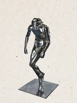 Indoor Abstract Modern Stainless Steel Sculpture Human Shape Design As Gallery Display