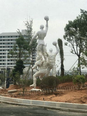 Basketball Exercise Modern Outdoor Sculpture / Polished Stainless Steel Sculpture