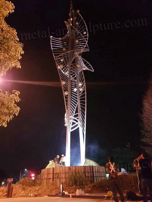 8m Size Large Modern Outdoor Sculpture Curve Design Concrete Garden Statues