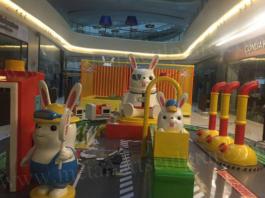 Creative Fiberglass Animal Sculptures / Rabbit Garden Sculpture For Theme Park