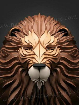 Yard Ornaments Fiberglass Animal Sculptures Abstract Roaring Lion Sculpture